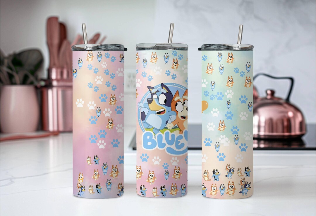 Cute Bluey Tumbler, Bluey Sublimated Drinkware, Skinny Tumbler Cup With ...