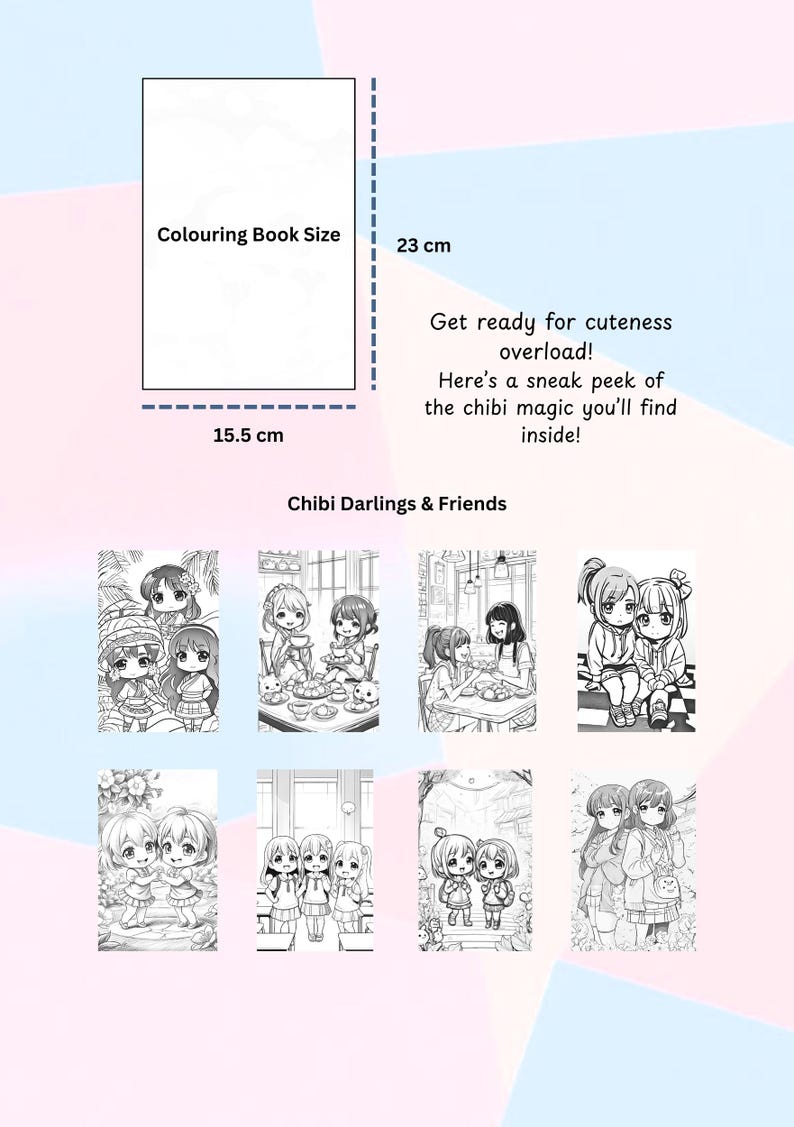 Chibi Darlings & Friends Colouring Book - Etsy