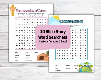 Assorted Bible Word Search Puzzles for Kids - Etsy