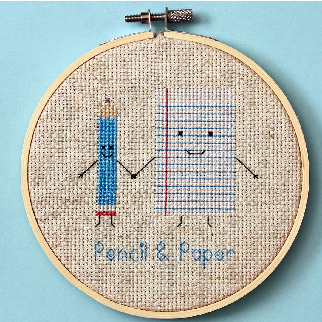 Pencil & Paper School Cross Stitch Pattern - Instant Download PDF - Etsy