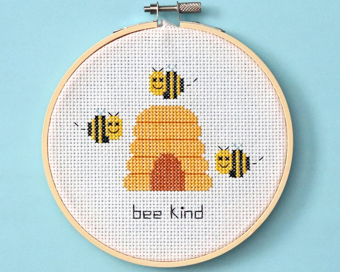 Bee Kind Cross Stitch Pattern Instant Download PDF - Etsy