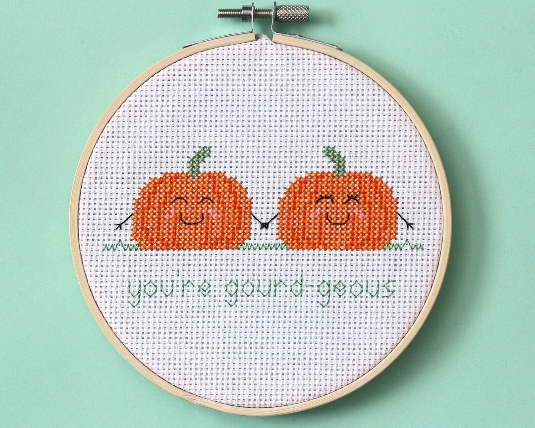 You're Gourd-geous Fall Cross Stitch Pattern Instant Download PDF - Etsy