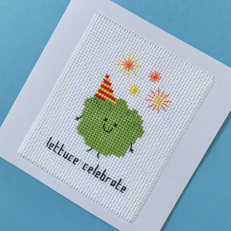 Lettuce Birthday Card Cross Stitch Pattern - Lettuce Celebrate ...