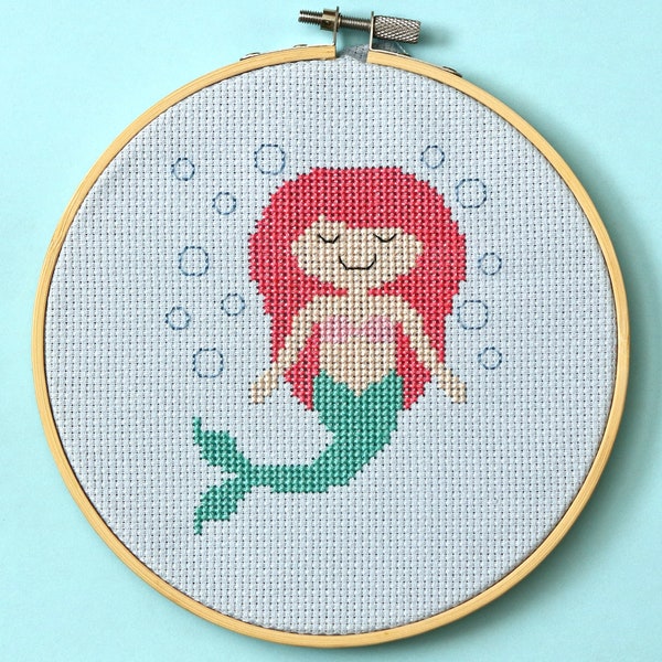 Mermaid Cross Stitch Pattern Ornament - Etsy