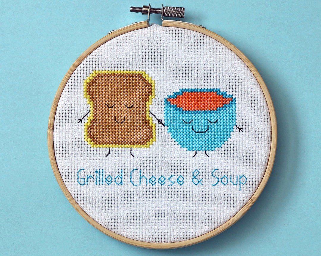 Grilled Cheese & Soup Cross Stitch Pattern Instant - Etsy