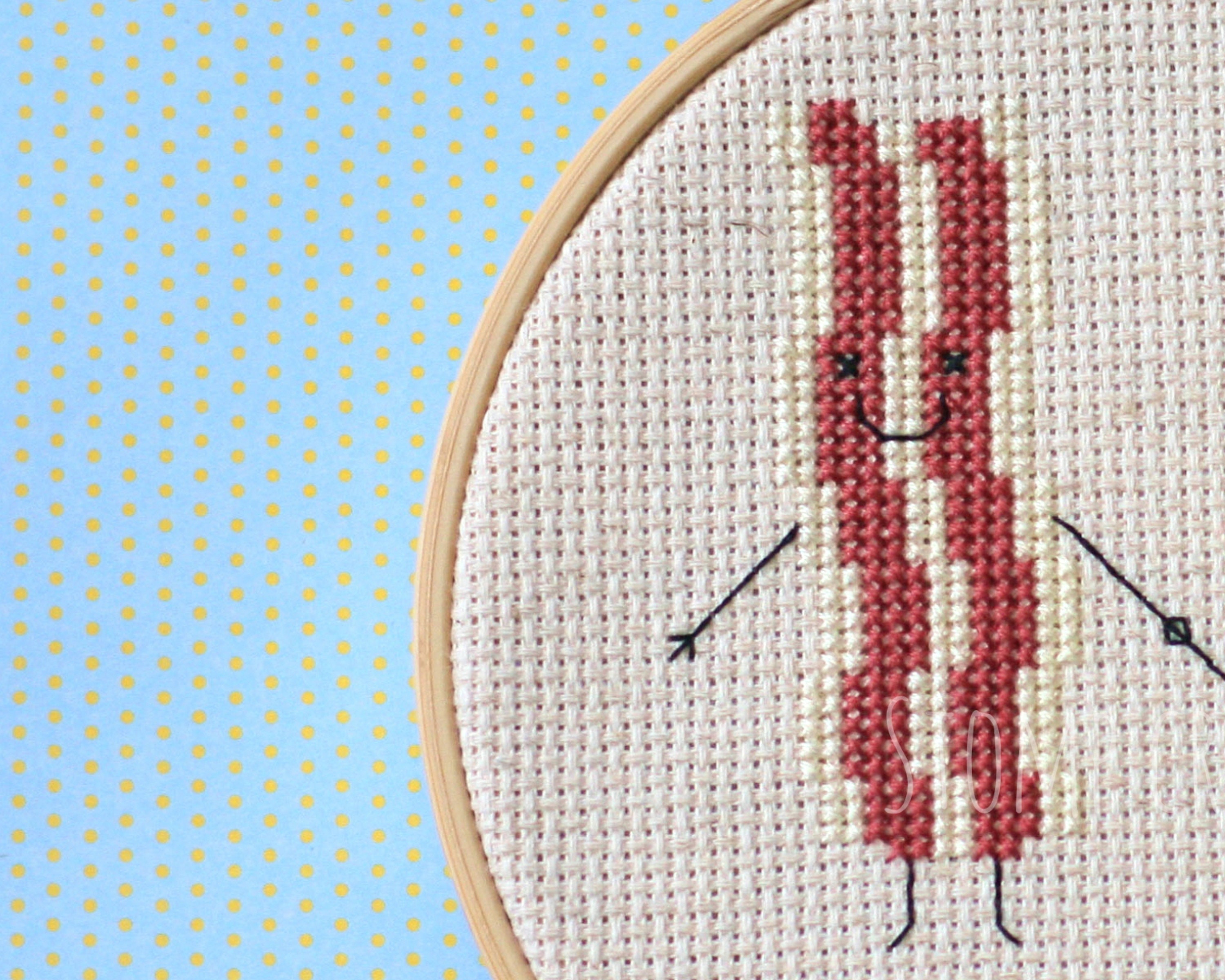 Bacon & Egg cross stitch pattern Instant download PDF cute | Etsy