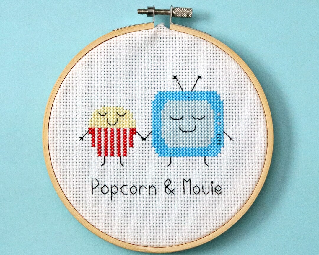 Popcorn & Movie Cross Stitch Pattern Instant Download PDF - Etsy