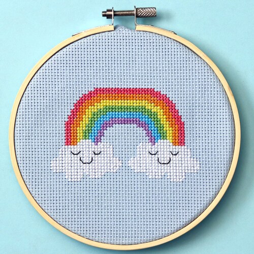 Easy Rainbow Cross Stitch Pattern Pdf Lgbtq Modern Simple DIY - Etsy