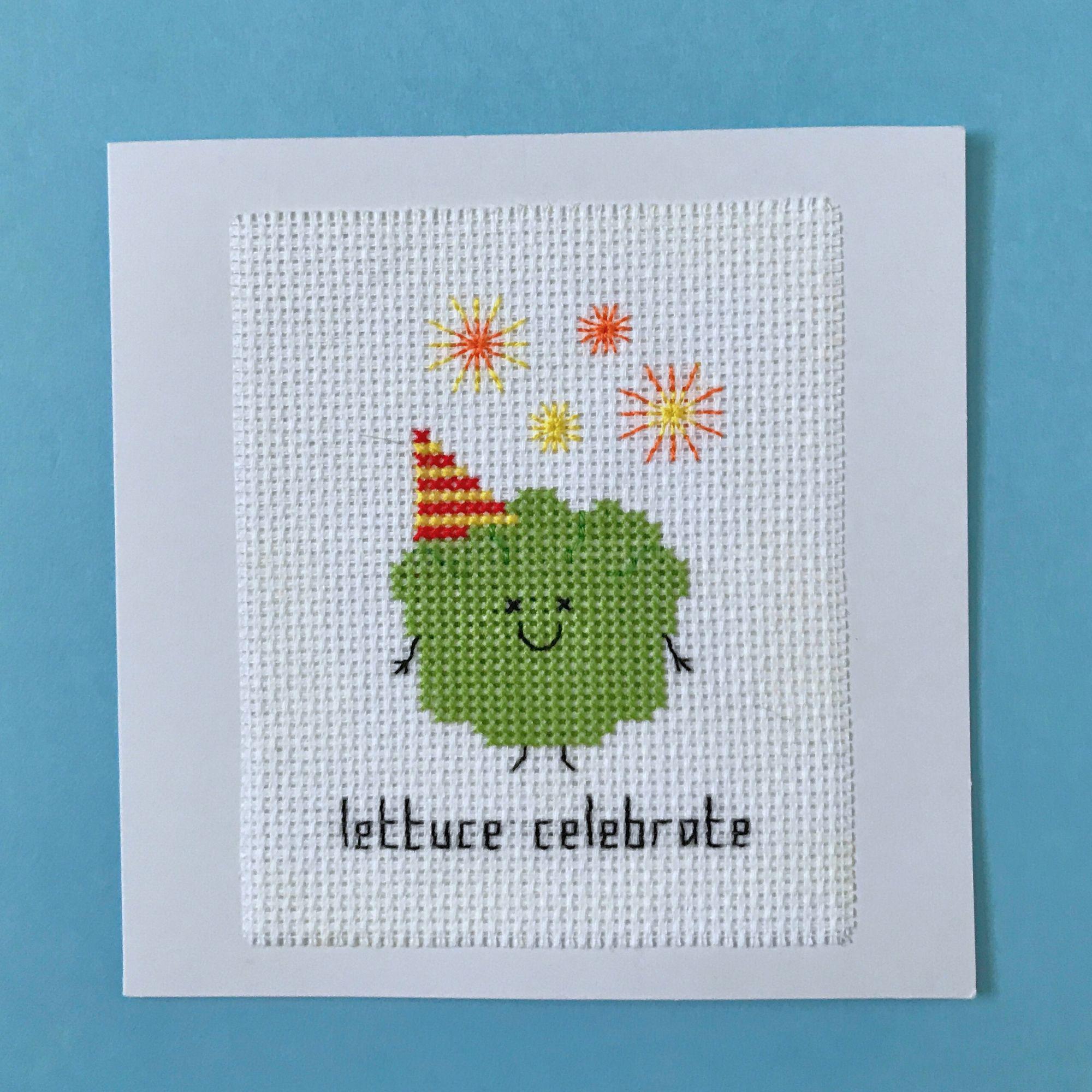 Lettuce Birthday Card Cross Stitch Pattern - Lettuce Celebrate ...