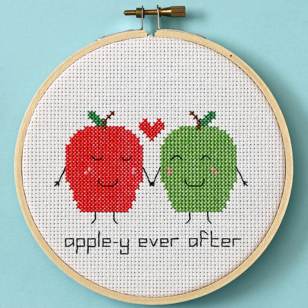 Apple Cross Stitch Pattern - Apple-y Ever After - Instant Download PDF ...