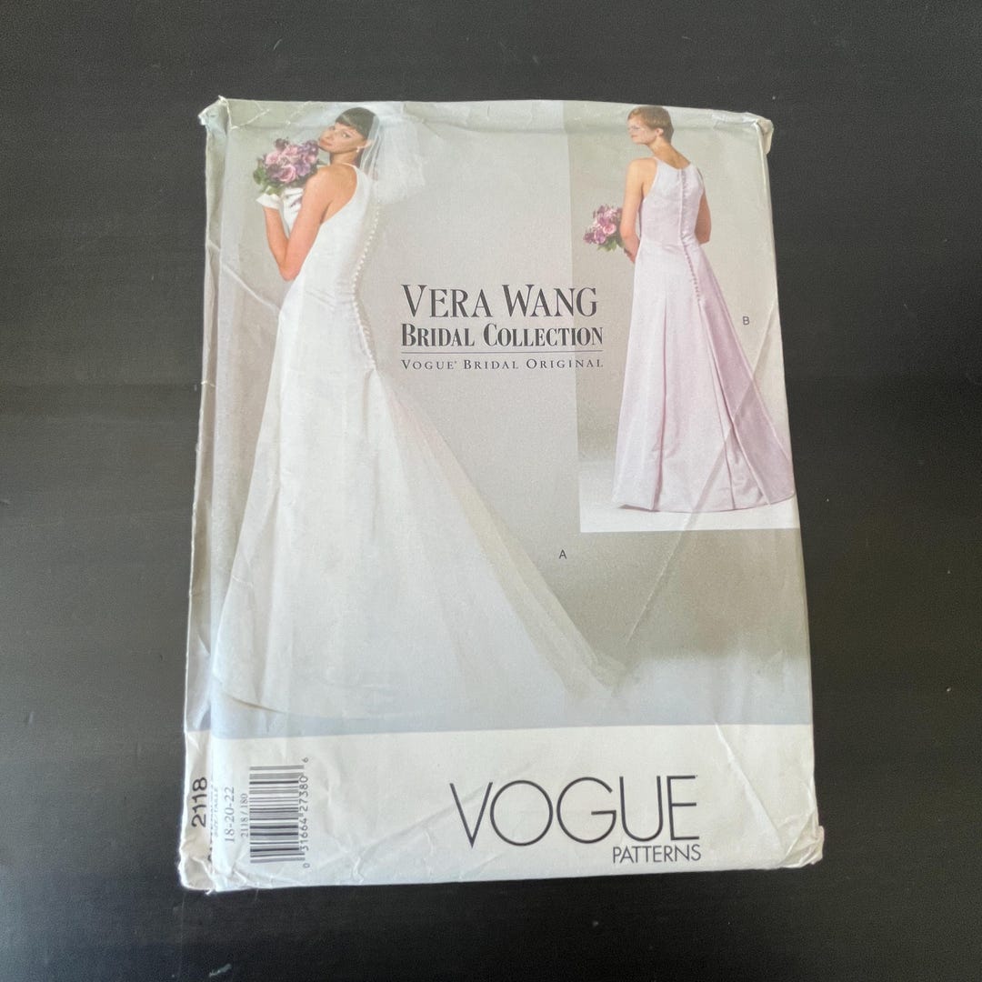 Vogue 2118 Vera Wang Bridal Wedding Gown 18-20-22 // UNCUT Sewing ...