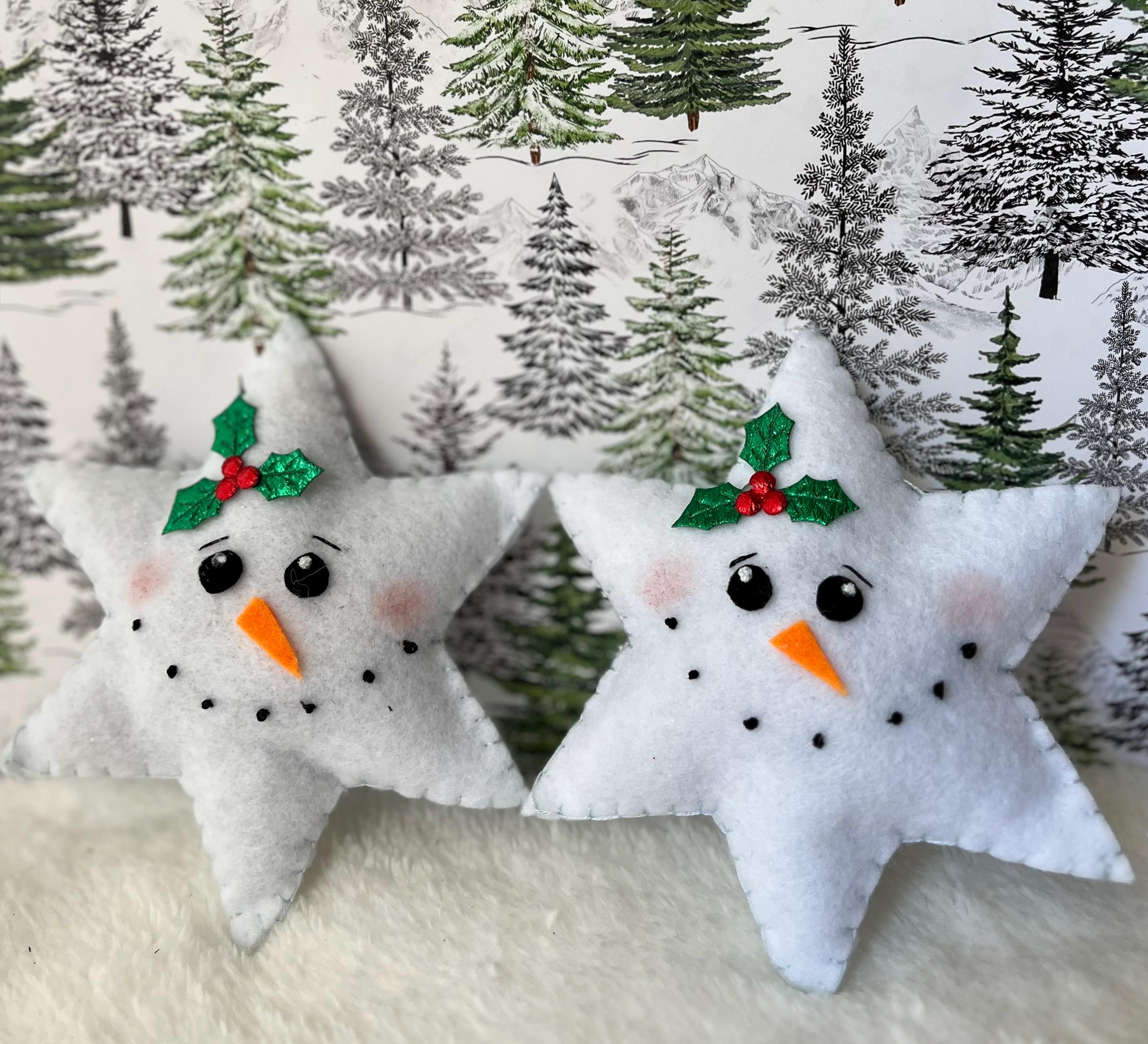 Felt Snowman Star | Holiday Bowl Filler | Handmade Christmas Decor ...