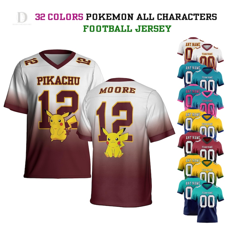 Pikachu Football Jersey - Etsy