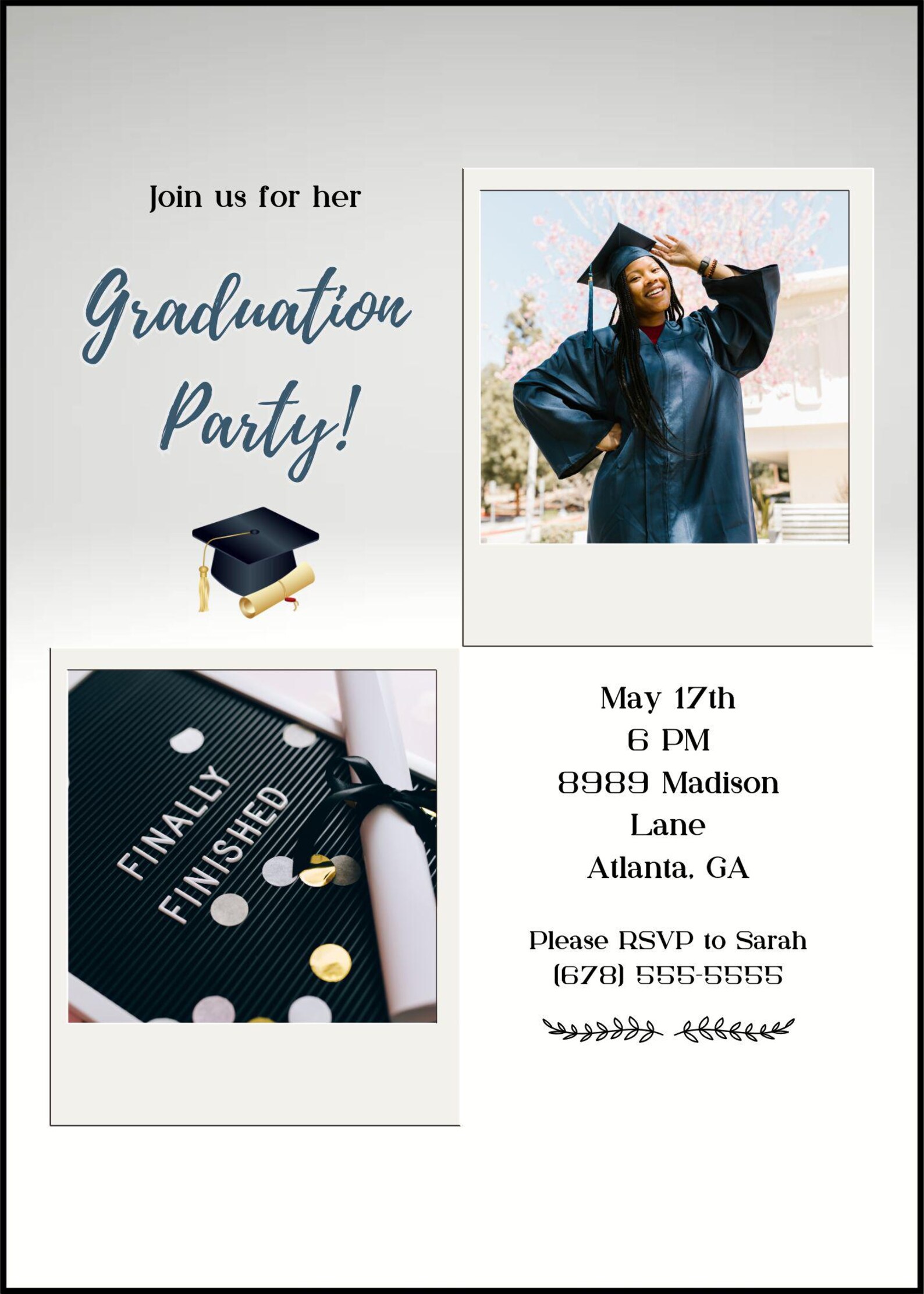 Invitation Newspaper Graduation Digital Download Graduation ...