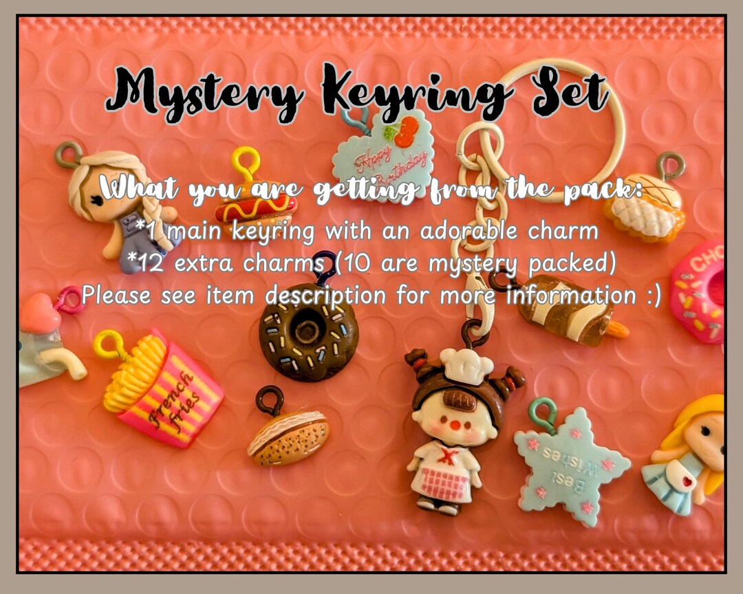 Mystery Keychain Set, Kawaii Keychain, Cute Charm Keychain, Mini ...