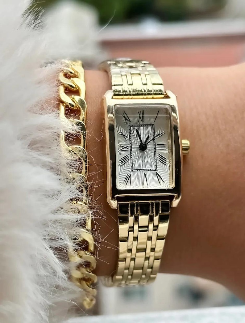 Elegant Vintage Minimalist Gold Women's Watch Square Design;watch for ...