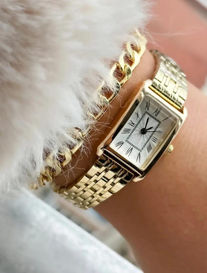 Elegant Vintage Minimalist Gold Women's Watch Square Design;watch for ...