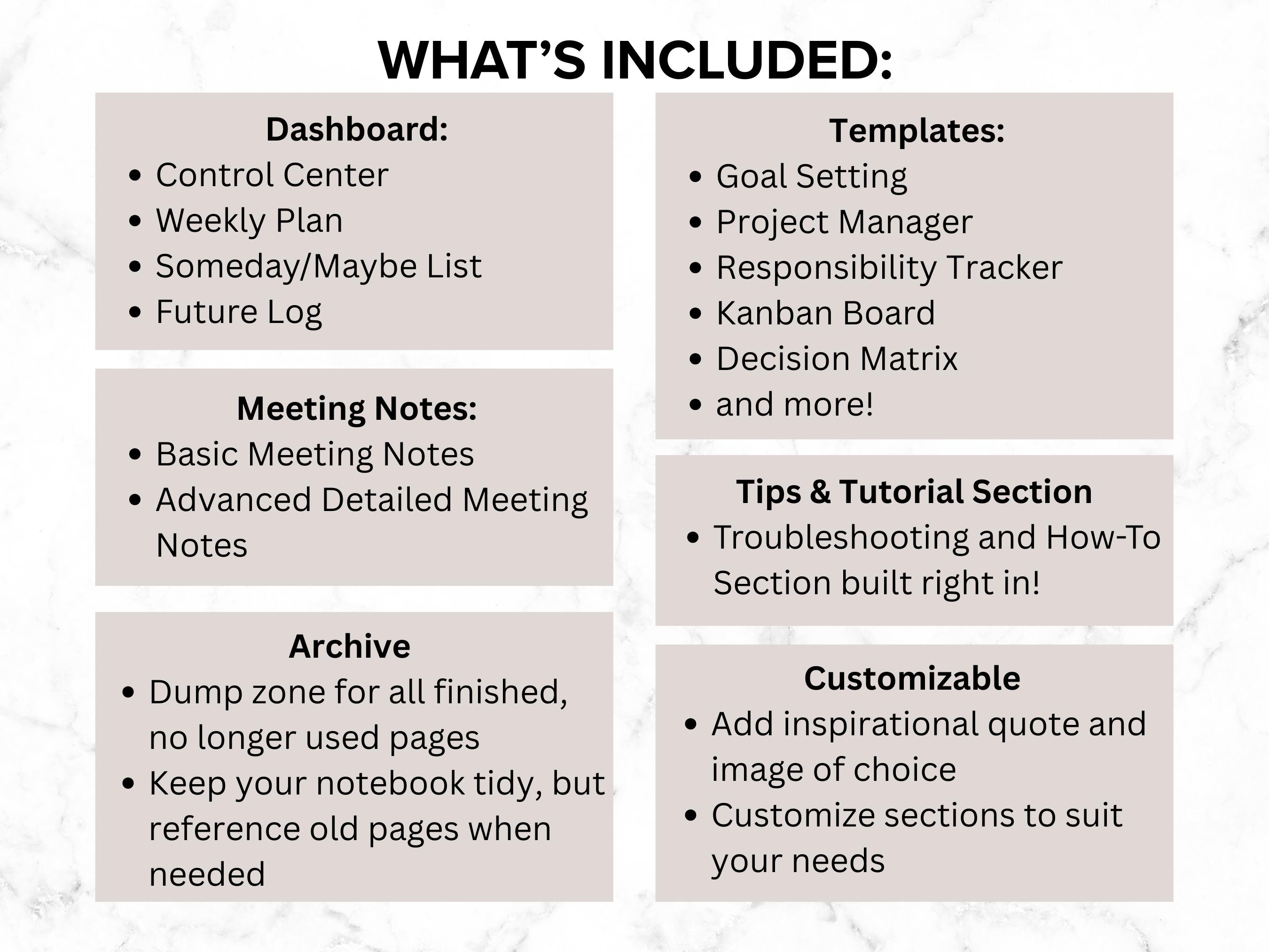 Onenote Template, Onenote Project Management, Task Tracker, Onenote ...