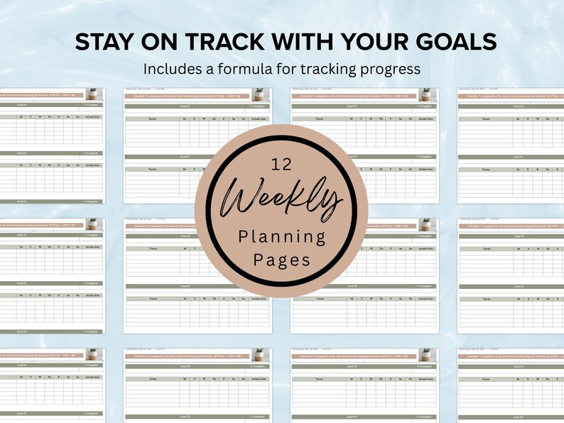 12 Week Goal Planner Onenote Template, Onenote Project Management, Task ...