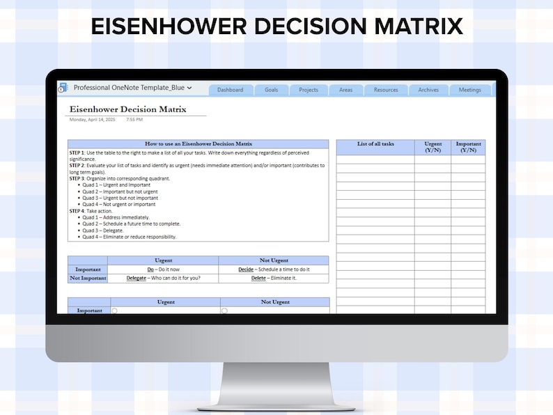 Onenote Template, Onenote Project Management, Task Tracker, Onenote ...