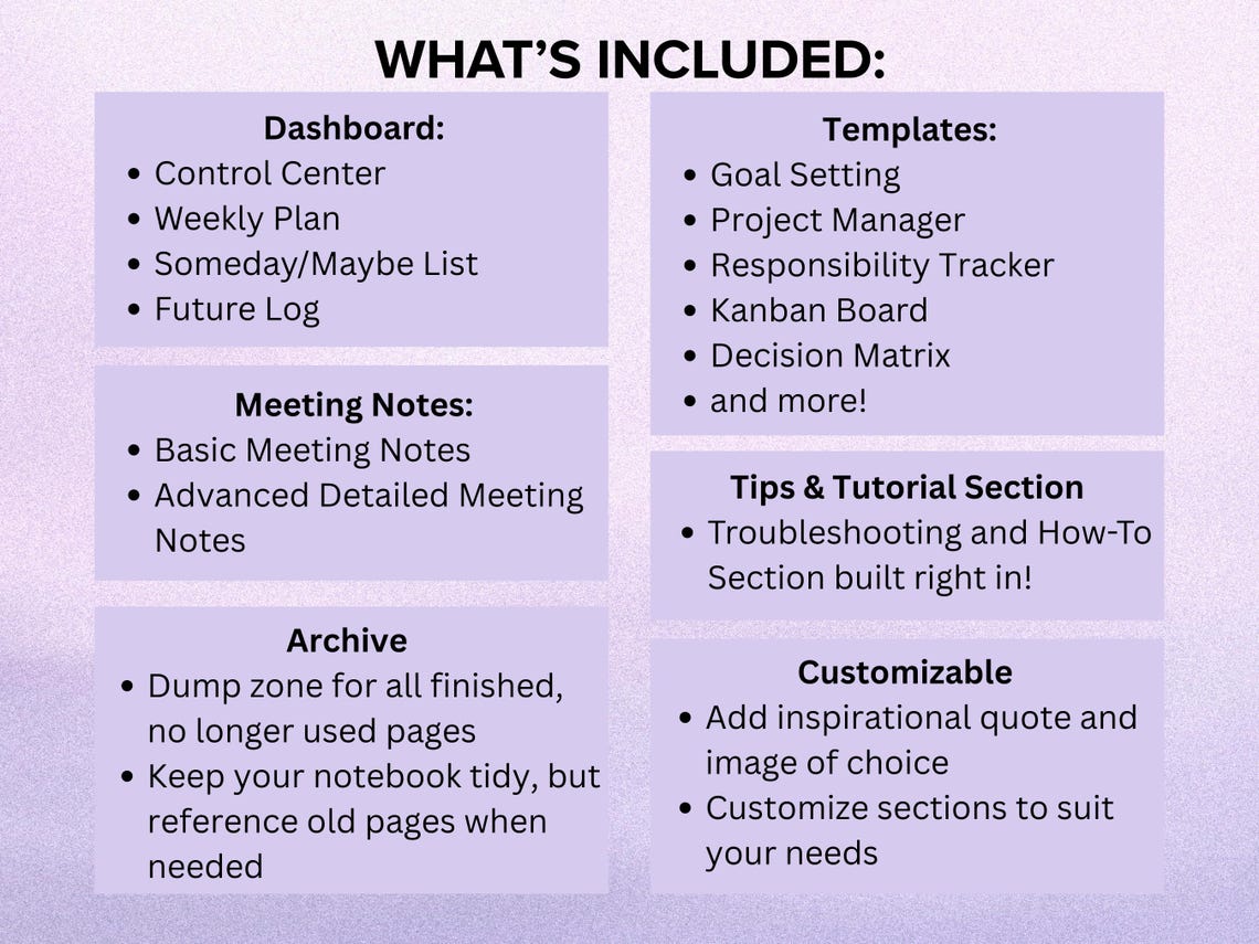 Onenote Template, Onenote Project Management, Task Tracker, Onenote ...