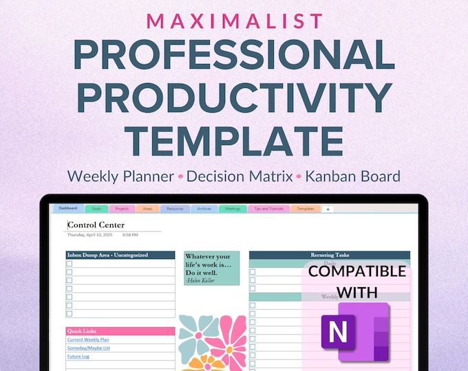 DEC-NOV Onenote Planner, Onenote Template for Work, Onenote Project ...