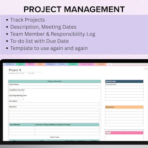 Onenote Template, Onenote Project Management, Task Tracker, Onenote ...