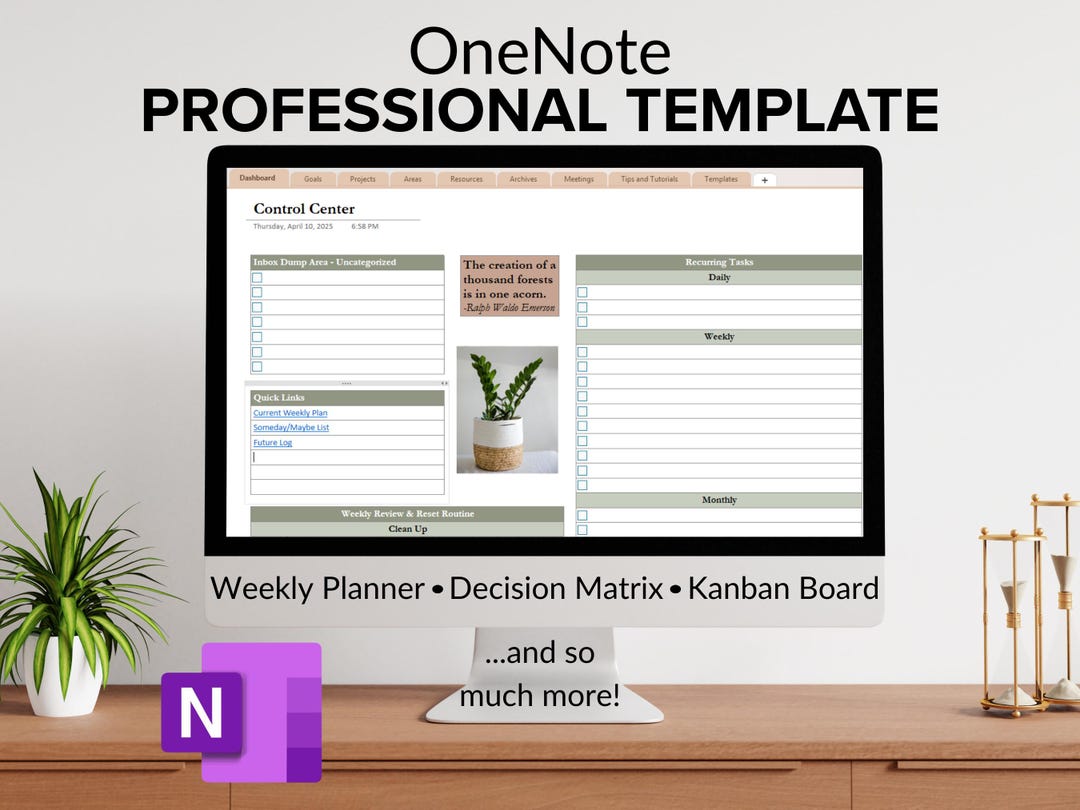Onenote Template Work, Project Management, Task Tracker, Onenote ...