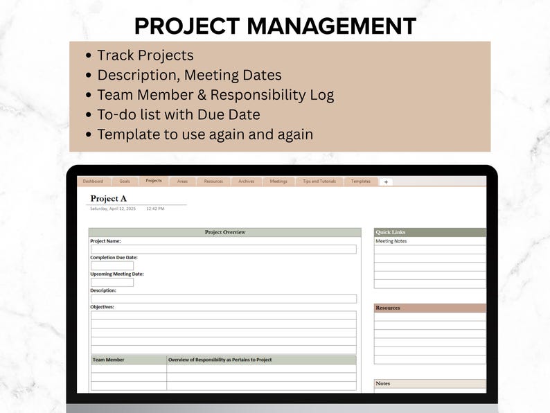 DEC-NOV Onenote Planner, Onenote Template for Work, Onenote Project ...