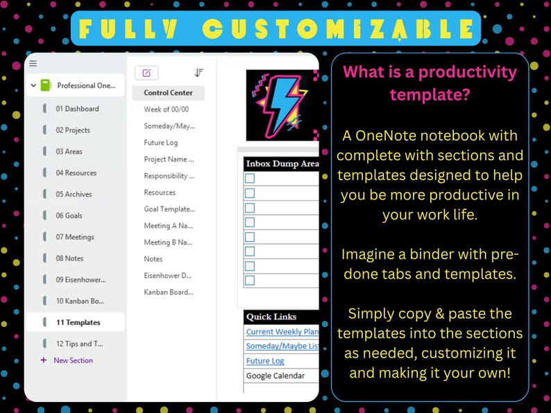 Onenote Template, Onenote Project Management, Task Tracker, Onenote ...