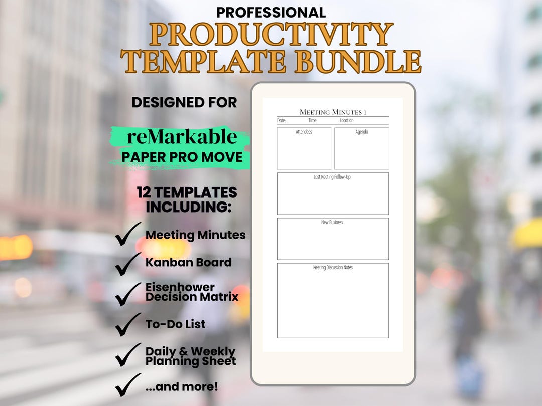 Remarkable Paper Pro Move Template, Remarkable Pro Templates, Project ...