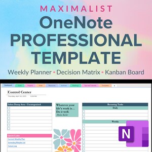 Onenote Template, Onenote Project Management, Task Tracker, Onenote ...