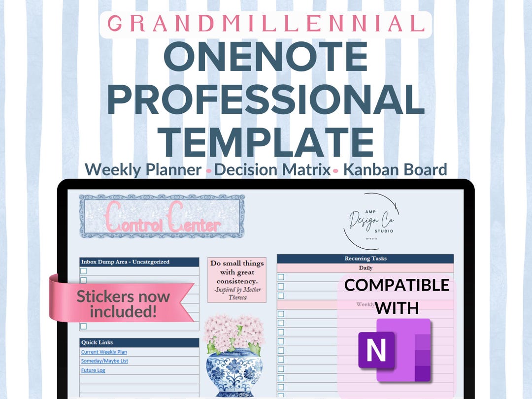 Onenote Template, Onenote Project Management, Task Tracker, Onenote ...
