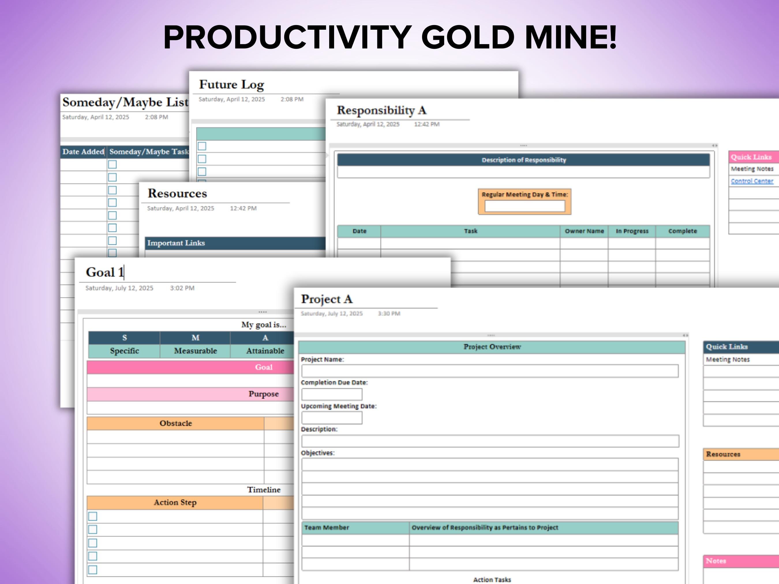 NOV-OCT Onenote Planner, Onenote Template for Work, Onenote Project ...