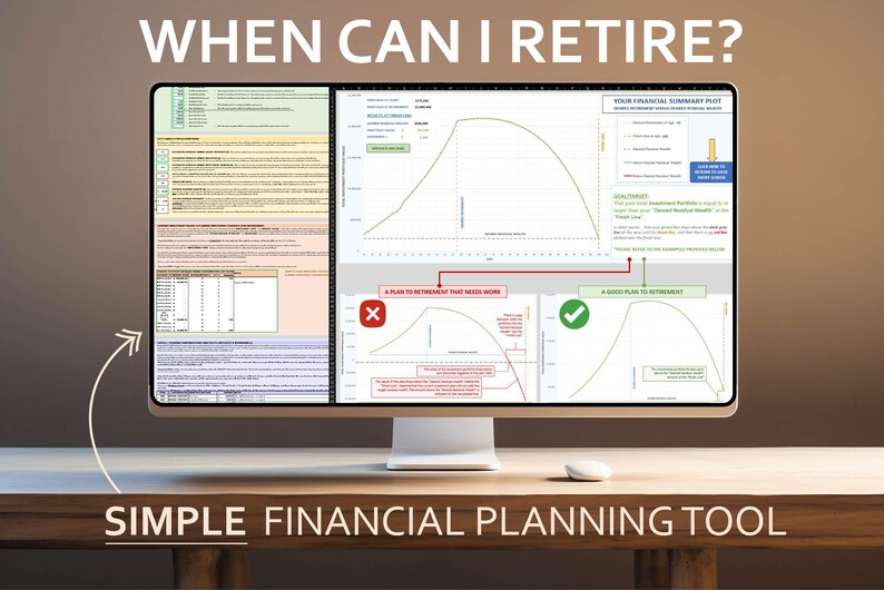 Retirement Planner Financial Tool Tracker Simple Worksheet Savings ...