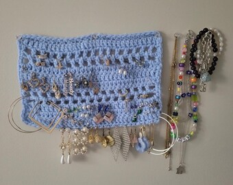 Crochet Hanging Jewelry Holder/completed Crochet Jewelry Display - Etsy