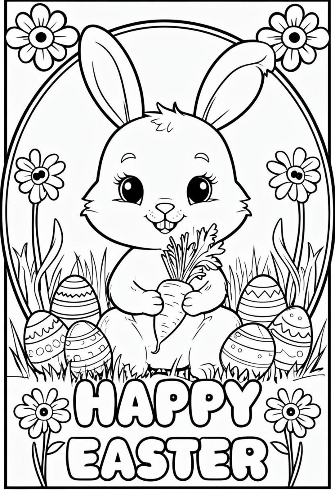 Easter Coloring Pages, Bunny, Bunnies, Eggs, Rabbits, Ducks - Etsy