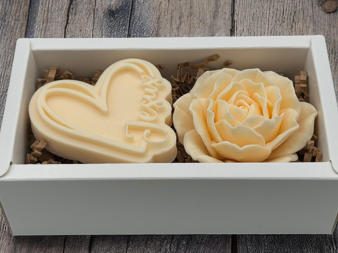 Christian Gift Box – Jesus Heart Soap & Handmade Rose, Religious Faith ...