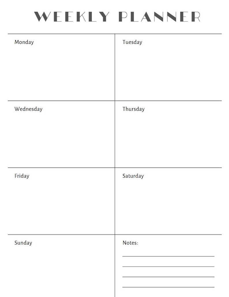 Daily, Weekly, Monthly Planner Template - Etsy