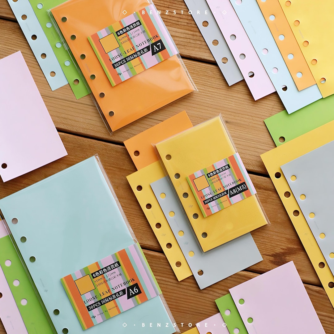 Bright Colored Refill Paper-m5/a6/a7 Size Options｜planner Supplies - Etsy