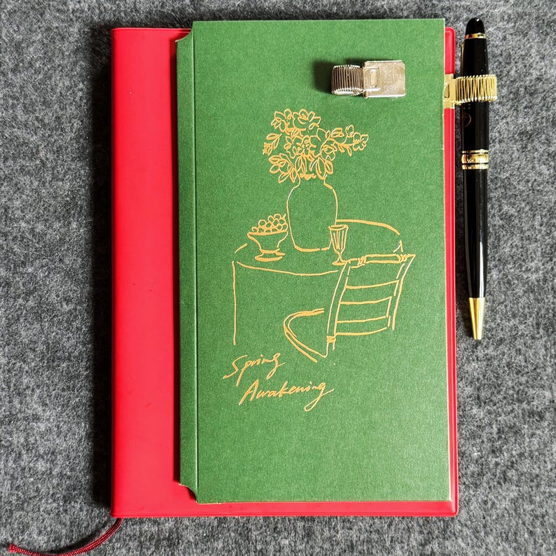 Metal Pen Clip Holder With Elastic Spring Loop | Removable Golden ...