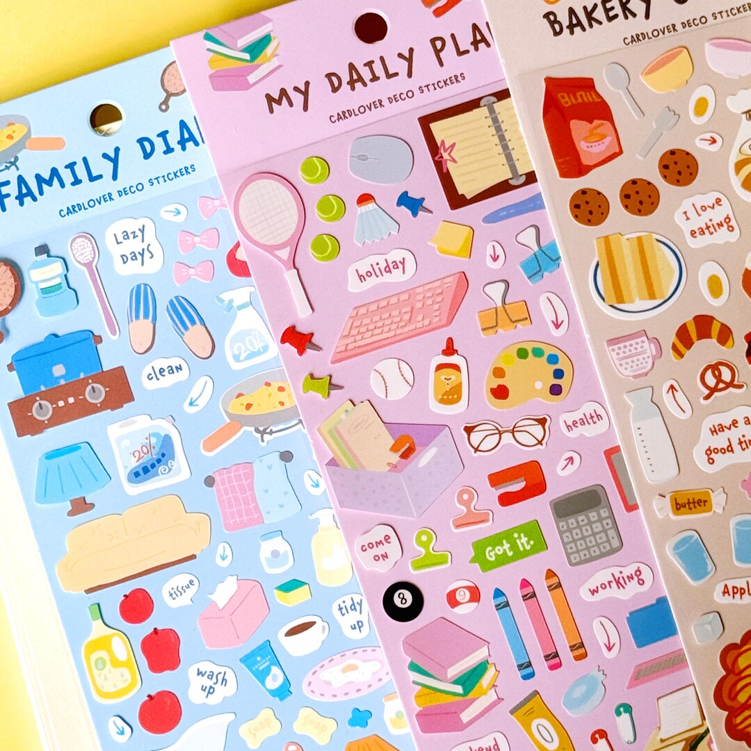 Kawaii Planner Sticker Set Pastel Multicolor Daily Journal Scrapbook ...