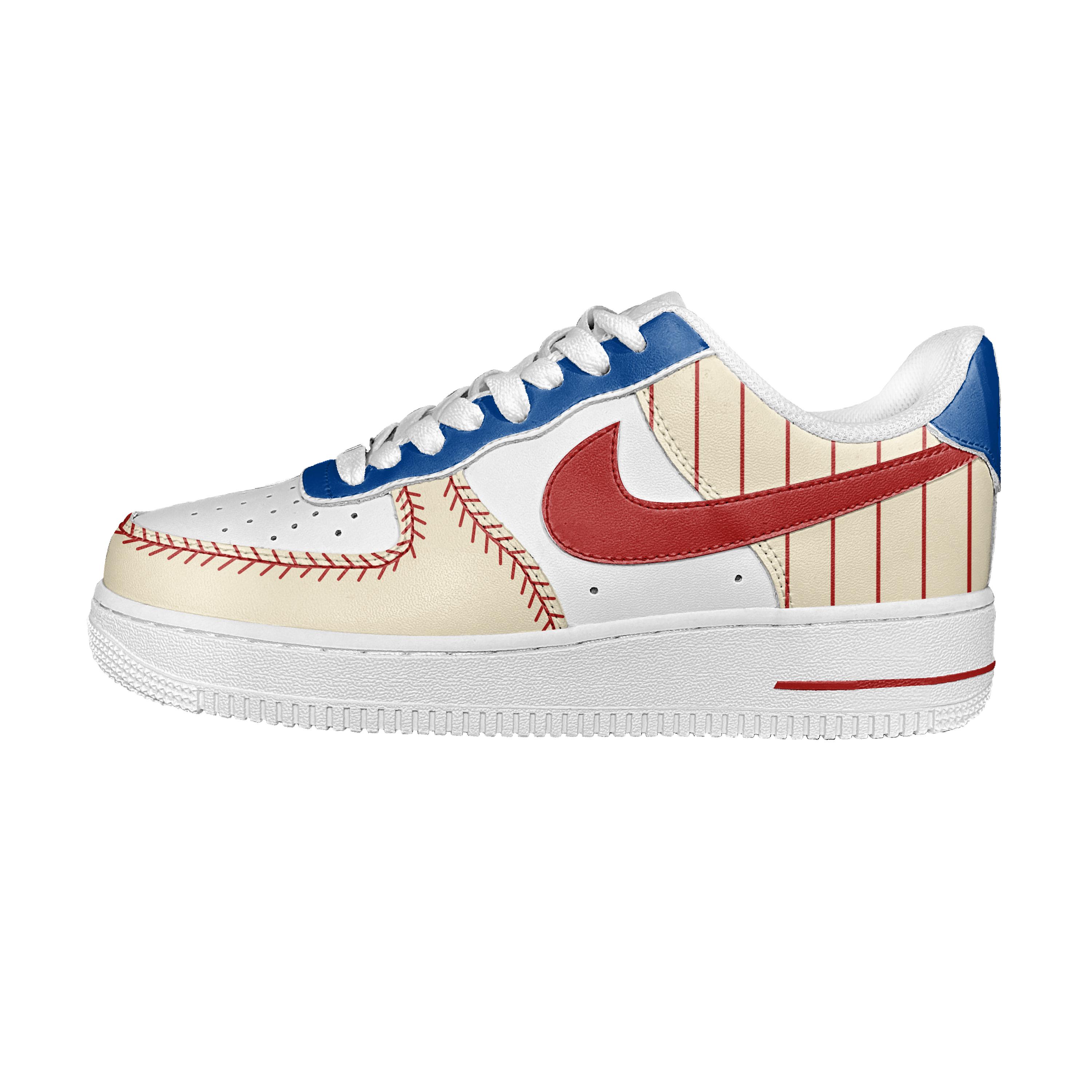 Custom Baseball Stitch AF1 Sneakers, Personalized Jersey Stripe Shoes ...