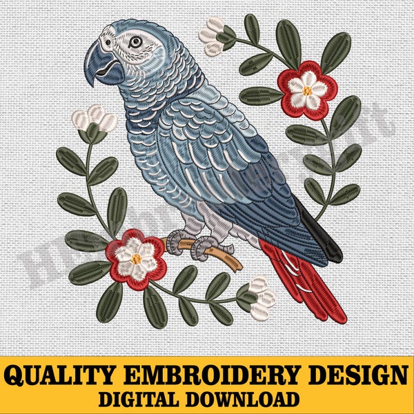 Parrot Embroidery - Etsy