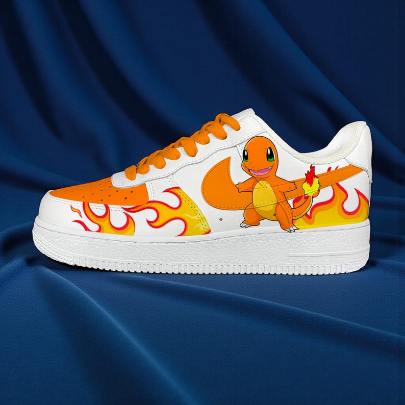 Anime Style Custom AF1 Shoes, Yellow Character Lighting Af1, Handmade ...