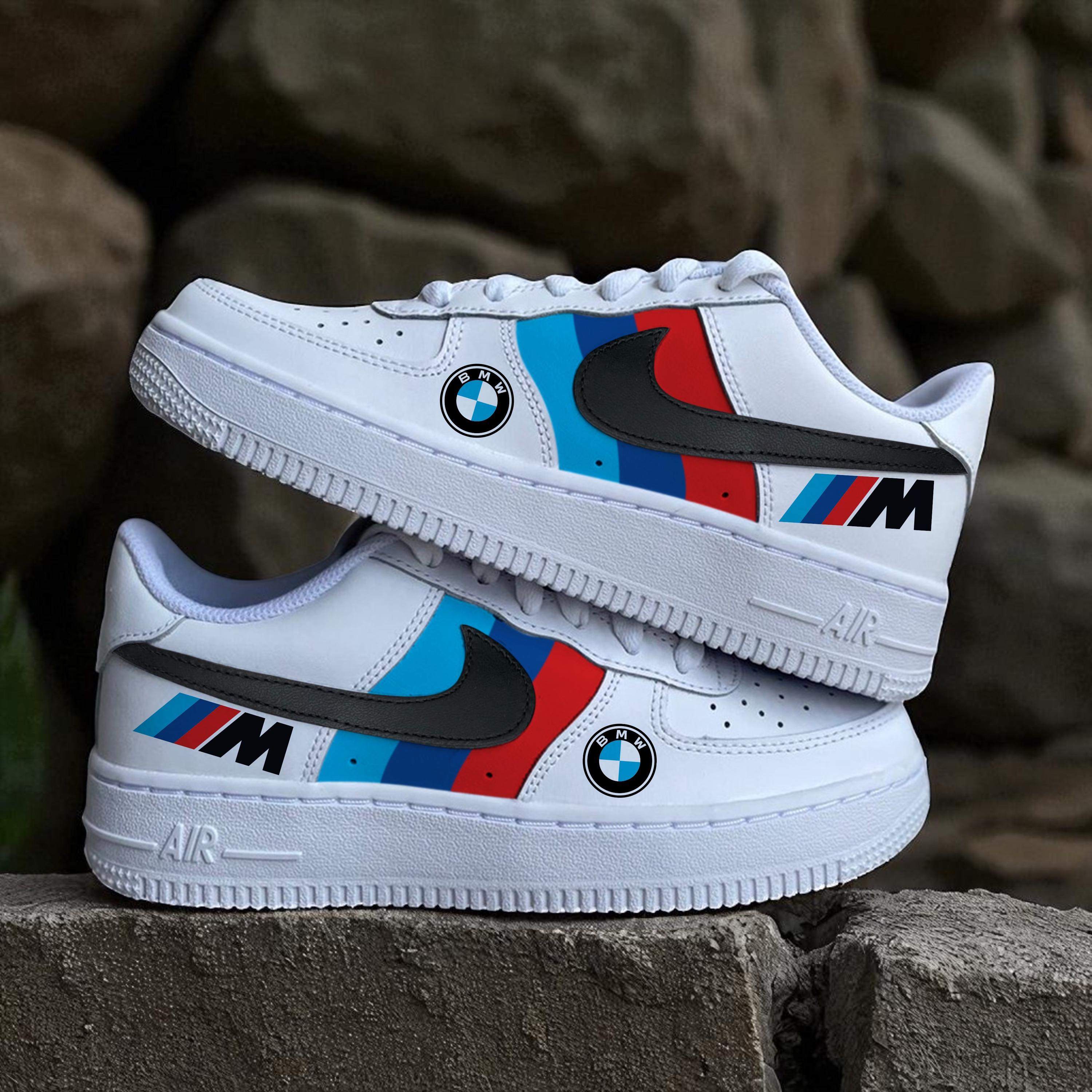 Custom BMW Af1 Sneakers, Hand Painted White Sneakers, Motorsport Racing ...