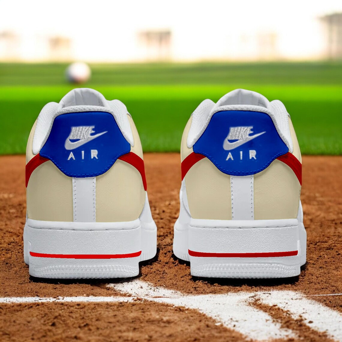 Custom Baseball Stitch AF1 Sneakers, Personalized Jersey Stripe Shoes ...