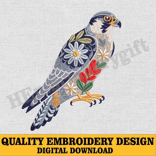 Falcon Embroidery Design - Etsy