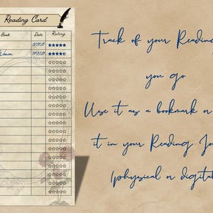 Vintage Digital & Printable Bookmarks, Track Reading, Reading Log, 3 ...