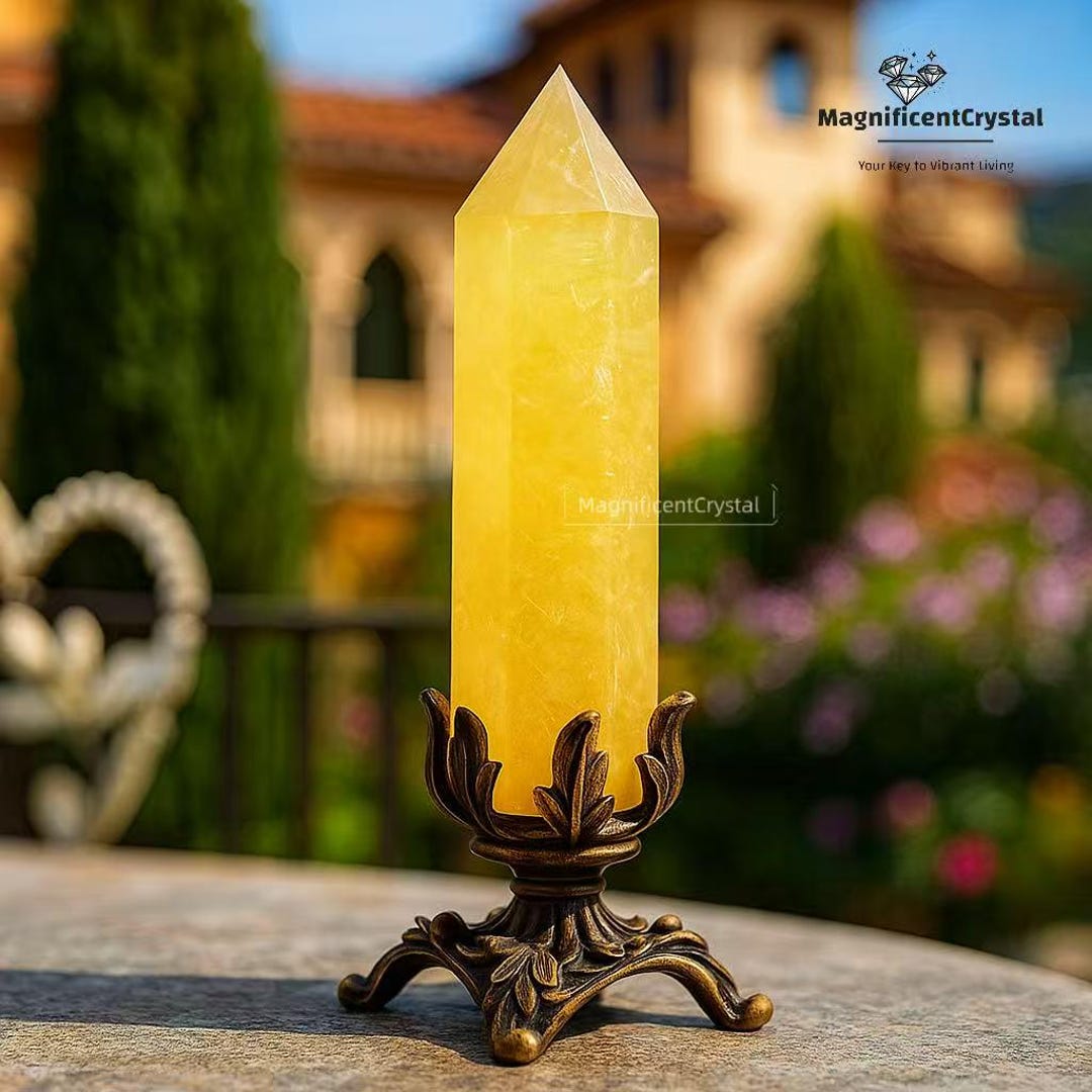 Citrine Tower Point, Natural Obelisk Wand, Solar Plexus Chakra Stone ...